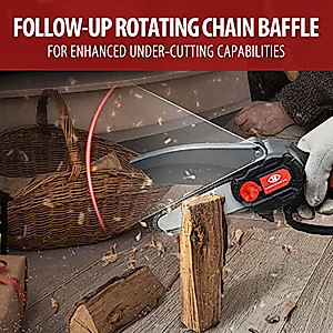 Mini Chainsaw Cordless Upgraded, 4 Inch Handheld Battery Powered Chainsaw, Tool-less Chain Tensioning, Pruning Shears Chainsaw, Super Lightweight Electric Hand Saw for Tree Trimming, Wood Cutting