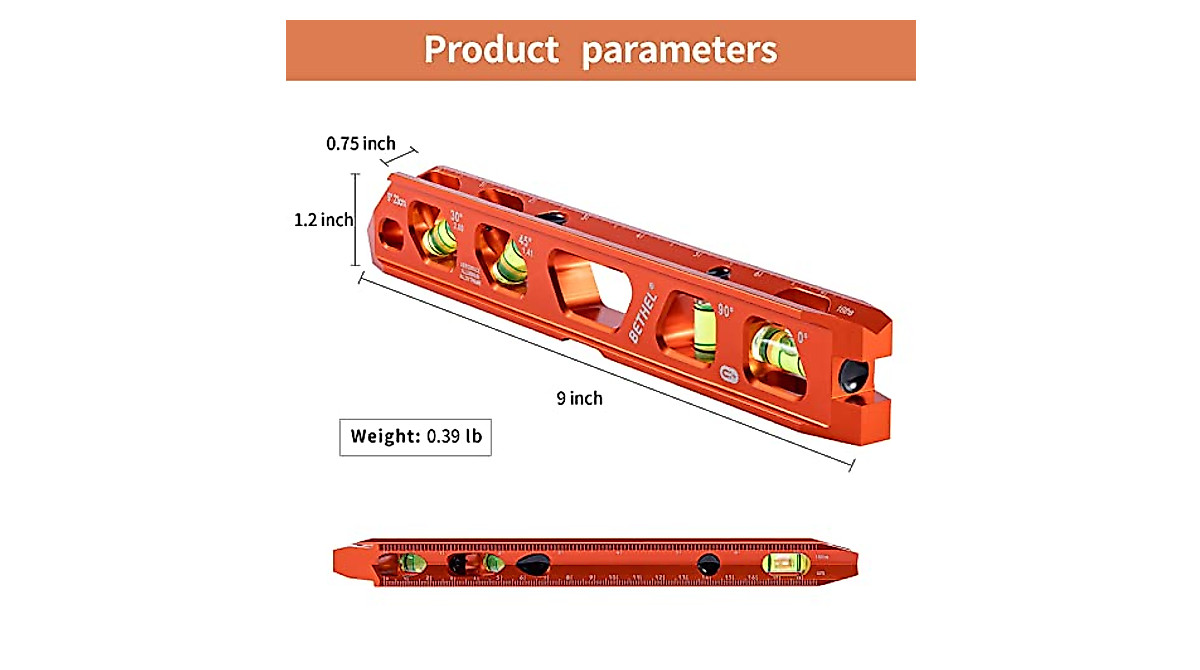 BETHEL Magnetic Torpedo Level: 4-Vial Conduit & Steel Work