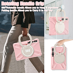 Tablet Protective Case Shockproof Heavy Duty TPU Case Compatible with Samsung Galaxy Tab S9 11 Inch 2023 X710/X716B/X718U,Rotating Kickstand Handle Shoulder Strap,Protective Cover Drop-Proof Shock-Pro