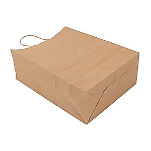 WEYI Portable Large Capacity Multifunctional Tear Resistant Reusable Paper Bag for Restaurant Kraft Shopping Bags for Home use (330x260*120mm)