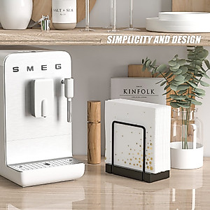 Napkin Holder for Table, 2 PCS Paper Napkins Holders for Farmhouse Kitchen & Modern Decor Bamboo Tables Dining Napkins Holders (Totally Black)