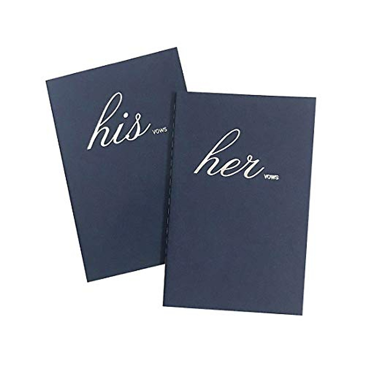 FOONEA Navy Blue Wedding Vow Book His and Her Set of 2 Bridal Shower Gifts Booklet Journal Wedding Vows Booklet