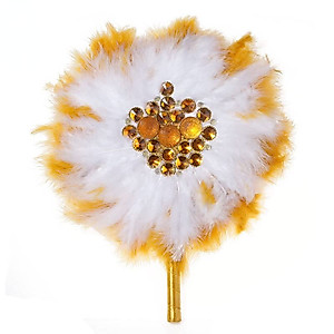 African Custom Bride Wedding Feather Hand Fan Luxury DIY Handmade Lace Dance Fan Hand Held Photo Props Party Wedding Decorations