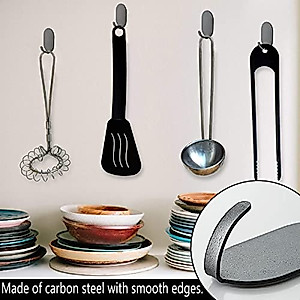 JIELAIMI Self Adhesive Hooks White, 10 Pack Sticky Hooks Extra Strong for Kitchen, Bathroom, Sink - Waterproof Carbon Steel Stick Hanger on Towel Hooks