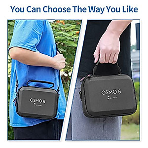 GardTok OM 6 Case, PU Leather Portable Storage Bag With Shoulder Strap, Travel Case for DJI OSMO Mobile 6 Gimbal Stabilizer Accessories