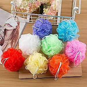 Mesh Loofah Sponges, 8-Pack Small Loofahs for Kids Colorful Sponges Mesh Pouf Resuable Shower Sponges Loofah Bath Ball Back (8 Count (Pack of 1))
