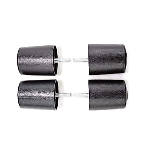 ProFurnitureParts 2.5" Inch Round Sofa Legs in Black Color, Sold as Set of 4, HDPE Plastic