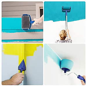 TOURACE® 9Pcs/set Paint Roller Set with Sticks Paint Roller Pro Transform Your Room in Just Minutes Quickly Decorate Runner Tool Painting Brush Set.