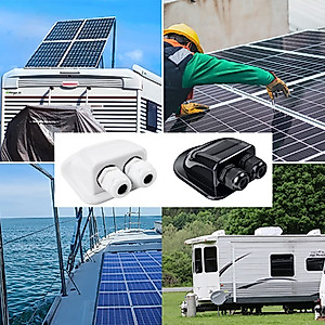 Solar Cable Entry Gland Waterproof Single Cable Entry Housing for Solar Panels of RV,Caravan,Roofs,Camperman and Marine,2PCS Black