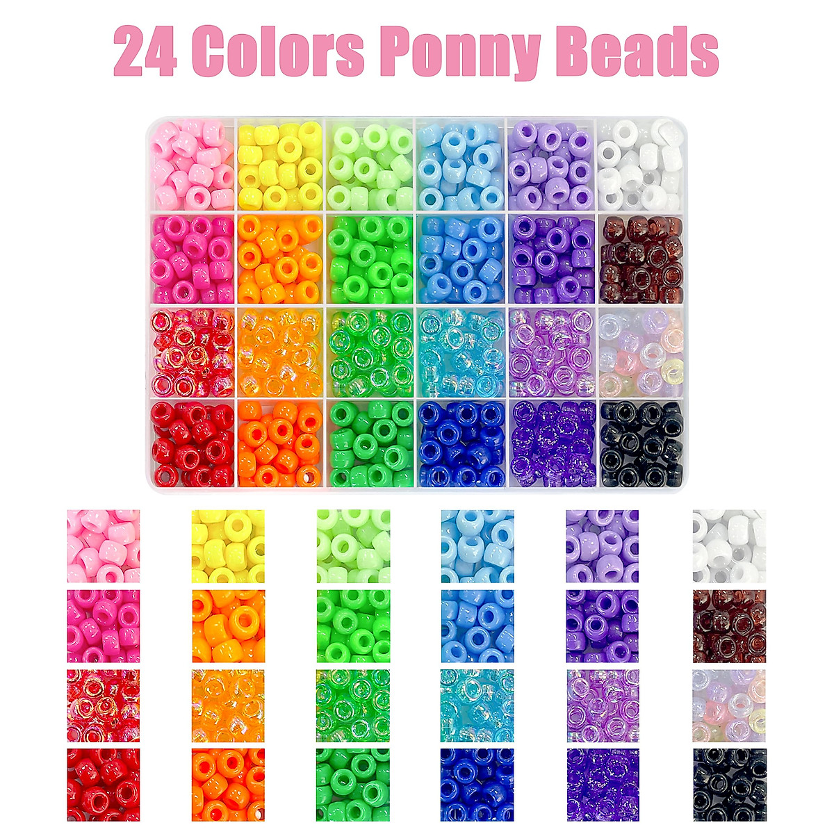 YMSDZHL 1000PCS Bracelet Making Kit, Friendship Jewelry Necklace Bracelet kit 24 Colors 9mm Pony Beads for Bracelet Making Beads, Letter Bead for Jewelry Making, DIY Crafts Gifts for Girls Adults