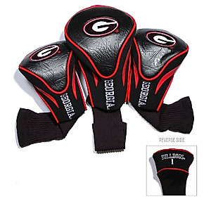 Team Golf NCAA Georgia Bulldogs Contour Golf Club Headcovers (3 Count) Numbered 1, 3, & X, Fits Oversized Drivers, Utility, Rescue & Fairway Clubs, Velour lined for Extra Club Protection