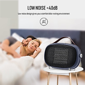 Small Space Heater Fan Portable Electric Space Heater for Bedroom with Tip-Over & Overheat Protection Mini Ceramic Heater for Office Desk Indoor Use