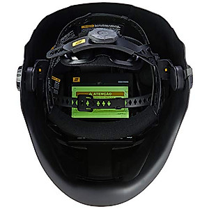 ESAB 0700000800 Sentinel A50 Welding Helmet, Black Low-Profile Design, High Impact Resistance Nylon, Infinitely-Adjustable, Color Touch Screen Controls, 3.93" x 2.36" Viewing Lens