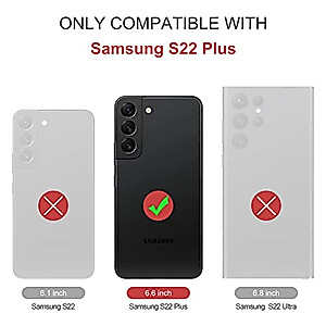 Defencase Samsung Galaxy S22 Plus/ S22+ Case, Samsung S22 Plus Wallet Case for Women Men, PU Leather Magnetic Flip Strap Wristlet Zipper Card Holder Phone Case for Galaxy S22 Plus/ S22+ 5G, Rose Pink