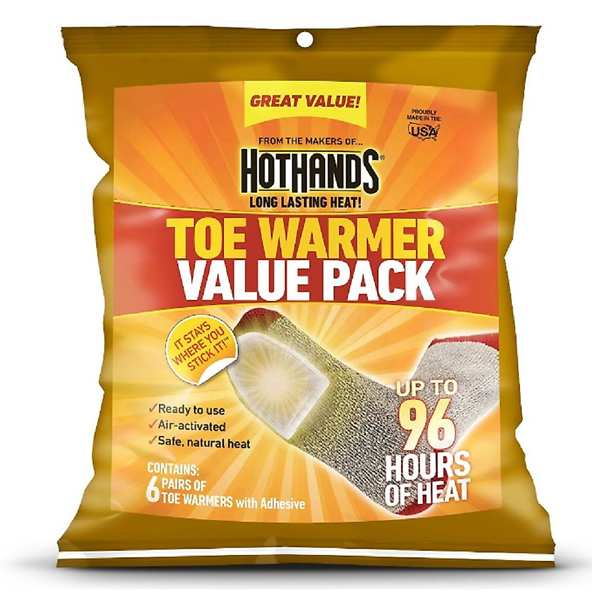 HotHands Adhesive Toe Warmer 24 Pair Value Pack