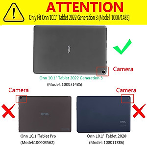 DMLuna Case for Onn 10.1 Tablet 2022 Generation 3 (Model: 100071485) ONLY, Folio Leather Cover with Hand Strap Card Slot (NOT FIT 2020 Onn 10.1 Model: 100011886 / Onn 10.1 Tablet Pro), Glitter Rose