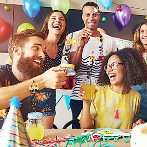 24 PCS 30th Birthday Party Decorations Straw Decor Plastic Reusable Glitter Straws for 30th Birthday Party Decor Cut-Out Number 30 Party Decorative Supplies for Women Men with 2 Brush