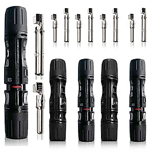 BAYM Connector Male Female Solar Panel Connector 30A 1500V for PV Cable 2.5/4/6mm 14/12/10 AWG Connect UV Resistant(5Pairs)