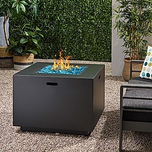 vchin Fire Glass, Caribbean Blue Fire Glass for Propane Fire Pit, Fireplace and Outdoor Decorative. 3/4 High Luster Round Fire Pit Glass Rocks. 10LB