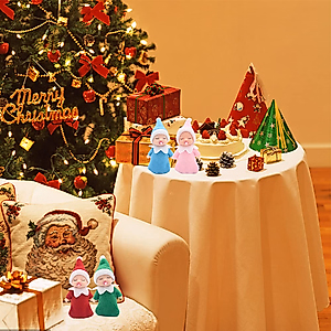 WULEEUPER Sleeping Elf Doll with Pacifier | Christmas Miniature Elf Doll Toys | New Year Holiday Decoration Party Gift (Pink)