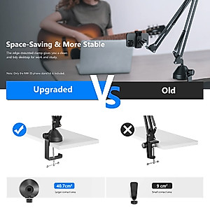 Neewer Overhead Phone Mount Stand, Suspension Scissor Arm Stand with Enlarged Desk Mount C Clamp, Phone Holder and Ball Head for Live Streams, Zoom Calls, Remote Working, Online Teaching, Selfies