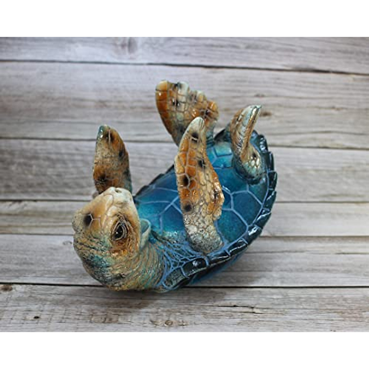 Sea Turtle Bottle Holder Turtle Figurine Natural Color Turtle Wine Bottle Holder, Blue
