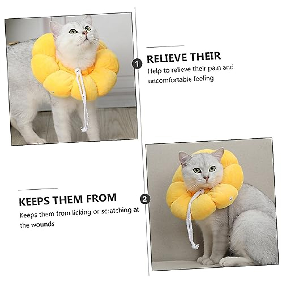 DOITOOL 3pcs Elizabeth Circle Surgery Protective Collar Cat Cone Collar Soft Cat Recovery Neck Cone Puppy Collars for Small Puppies Puppy Cone Puppies Collars Kitten Cat Headgear Pp Cotton