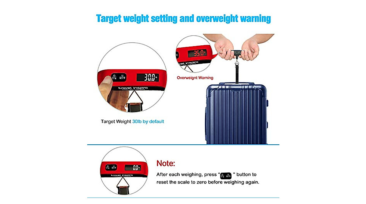 Travel Inspira Digital Luggage Scale - Portable & Overweight Alert