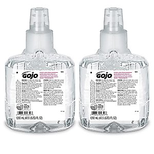 Gojo Clear & Mild Foam Handwash, EcoLogo Certified, 1200 mL Foam Hand Soap Refill LTX-12 Touch-Free Dispenser (Pack of 2) - 1911-02