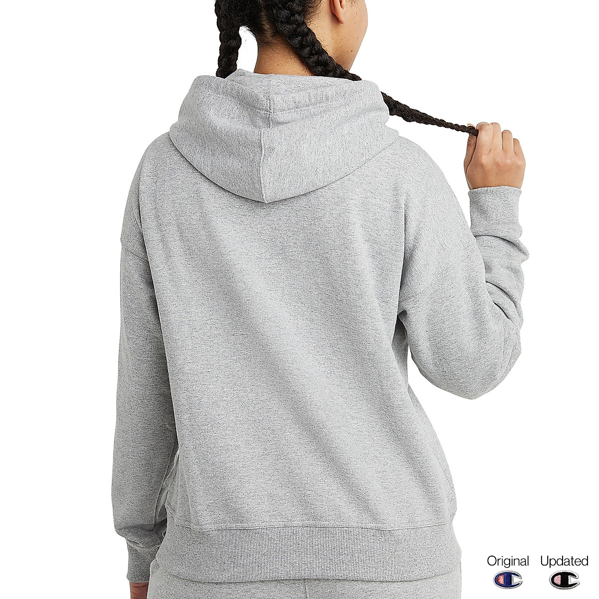Champion Women's Hoodie, Powerblend, Fleece Hoodie, Sweatshirt for Women, Script (Reg. or Plus)