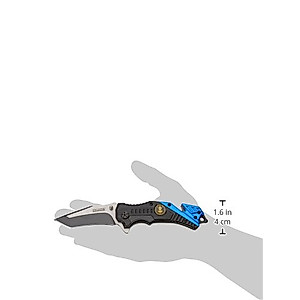 TAC Force TF-640FD Assisted Opening Folding Knife, Two-Tone Tanto Blade, Black/Red Handle with Fire Dept. Medallion, 4-1/2-Inch Closed