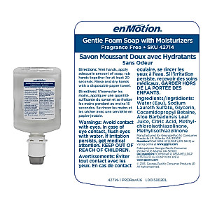 enMotion Gen2 Moisturizing Foam Soap Dispenser Refill by GP PRO (Georgia-Pacific); Dye and Fragrance Free; 42714; 1200 mL Per Bottle; 2 Bottles Per Case