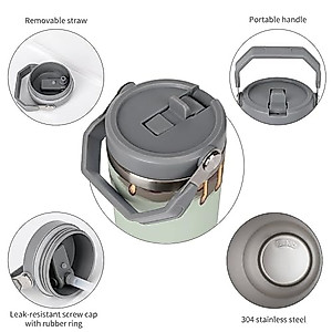 YTLKGFP 30 Oz Large Capacity Car Cup Yoga Pug Tumbler with Handle Straw Lid Insulated Stainless Steel Water Bottle Travel Mug Leak-proof Car Cup Keeps Cold Or Hot