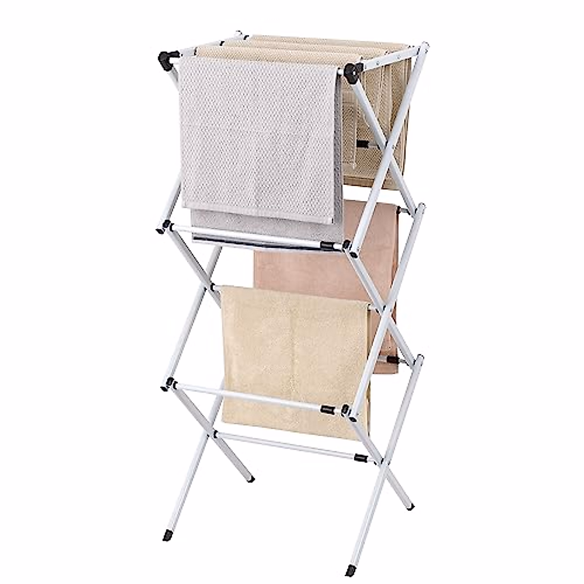 Finnhomy Pre-Assembled Clothes Drying Rack, Drying Rack Clothing, Expandable Laundry Drying Rack, Towel Rack for Indoor and Outdoor Use, 41.3" x 29.5" x 15", White