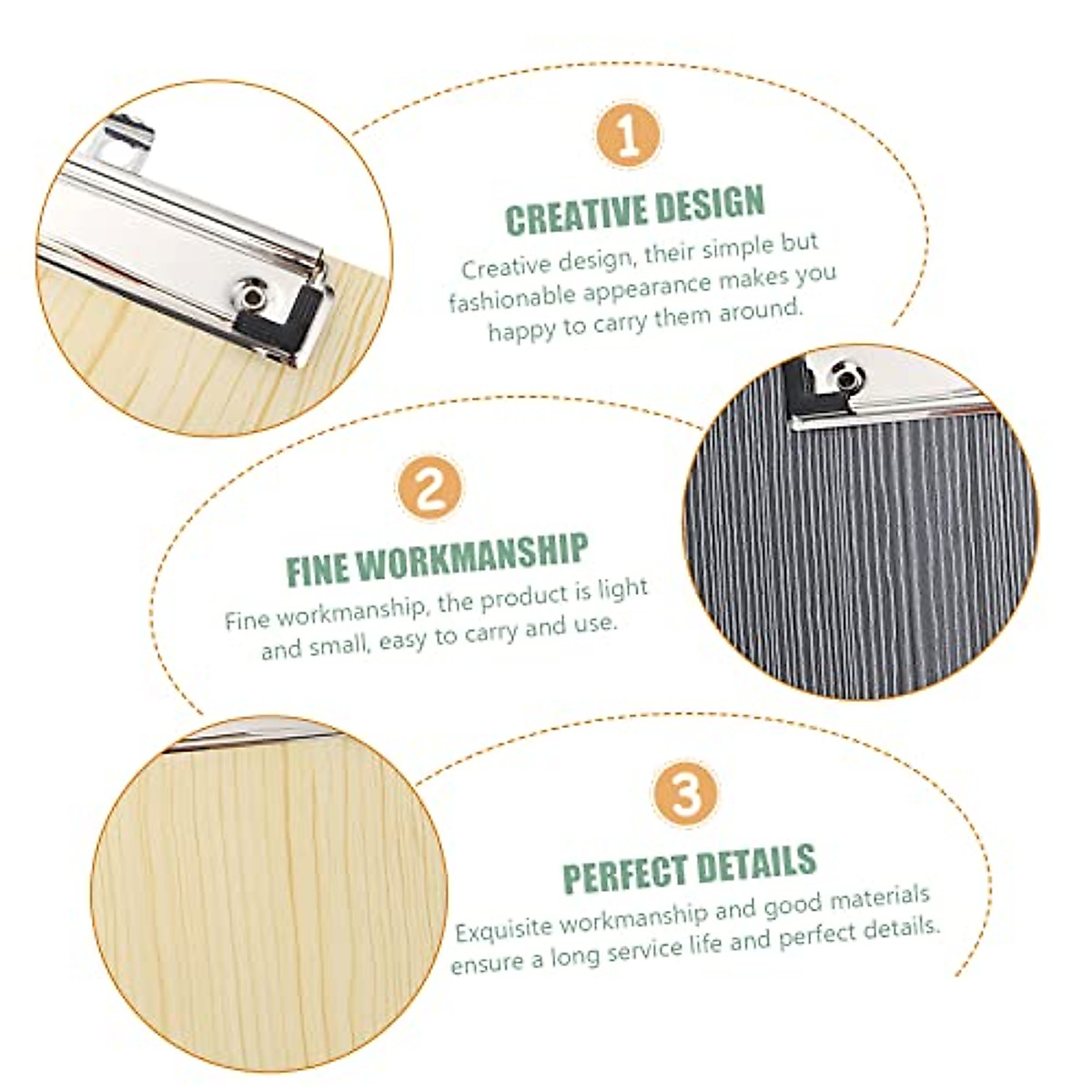 Tofficu Correction Fluid 2pcs Folder Board Pencil Conference Writing Board Paper File Organizer Document Organizer Clipboard Clip Boards Exam Paper Clips A4 Wood Grain Wooden Bottom Plate