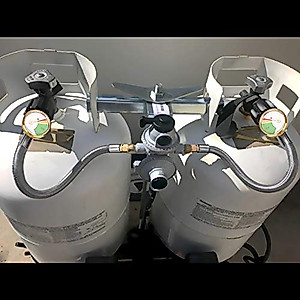 WADEO RV Propane Hose with Gauge, 15 Inch Stainless Steel Propane Pigtail Connects Propane Cylinder to 2 Stage Propane Regulator or Appliance with 1/4 Inch Inverted Male Flare, 2-Pack