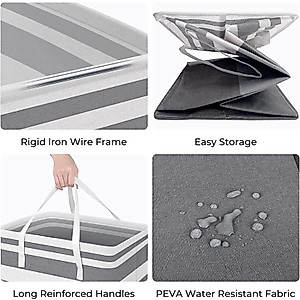 2-Pack Laundry Basket,75L Freestanding Laundry Hamper, Collapsible Tall Clothes Hamper with Extended Handles for Clothes Toys in the Dorm and Family (Multicolor)