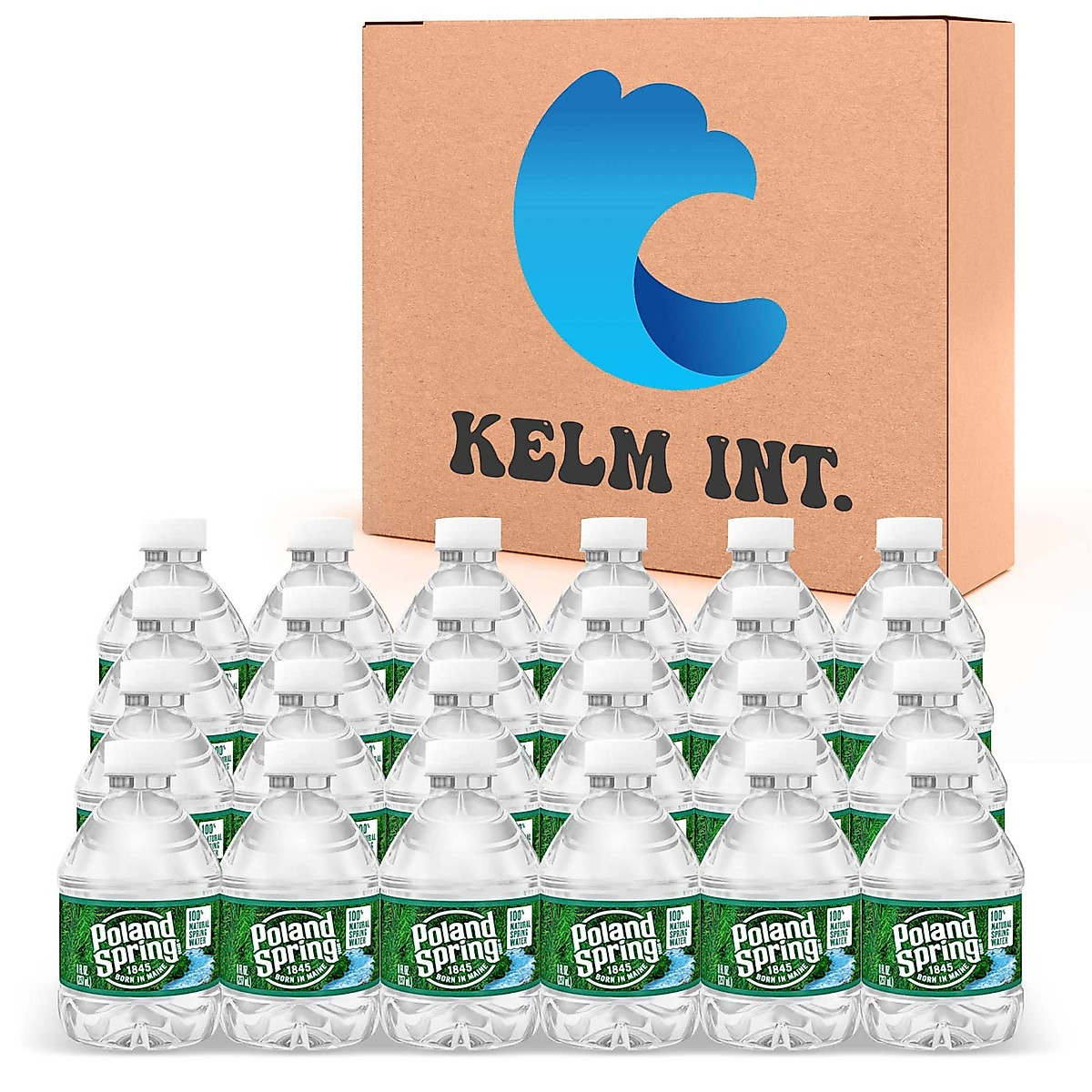 Poland Spring 8 oz Mini Water Bottles - 24 Pack Mini Bottled Spring Water for On-the-Go and Home Office Use - BPA-Free and Recyclable by Kelm Int.