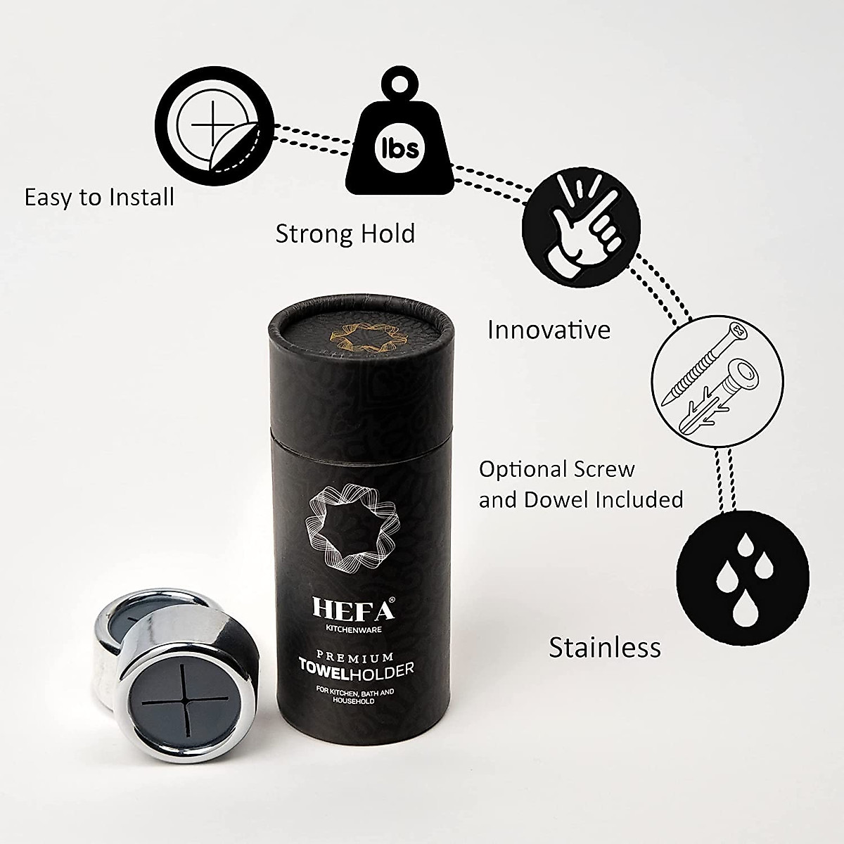 HEFA Towel Hooks, Towel Holder, Dish Towel Holder, Kitchen Organization, Kitchen Towel Hook, Kitchen Towel Holder, Hand Towel Holder, Kitchen Gadgets, Kitchen Essentials, Bathroom Accessories, 4 Pack