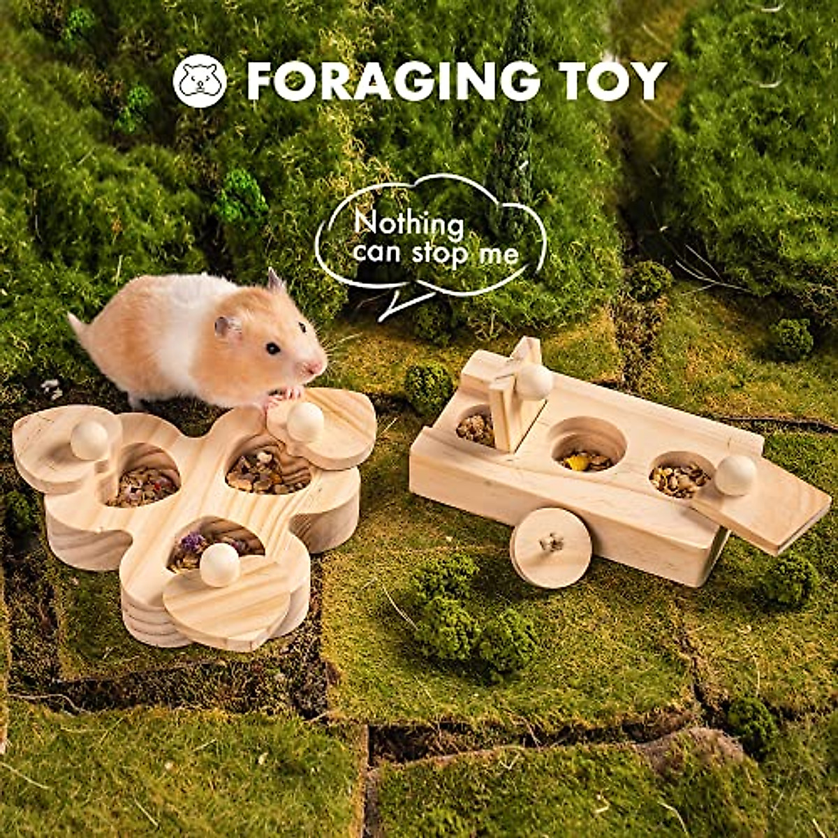 MEWOOFUN Guinea Pig Toys Hamster Toys Interactive Foraging Toys, Interactive Hide Treats for Small Animals,Foraging Puzzle for Hamster, Guinea Pig, Rabbit, Chinchilla, Bunny