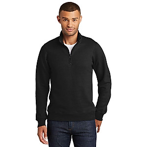Port & Company® Fan Favorite Fleece 1/4-Zip Pullover Sweatshirt. PC850Q, Jet Black, 3XL
