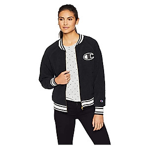 Champion Women's Sherpa Full Zip Jacket, Black, Medium