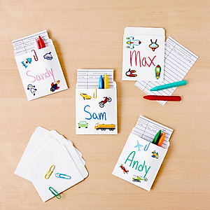 100 Pack Self-Adhesive Library Card Pockets for Book Checkouts, CDs, DVDs, Classroom Supplies (3.5 x 4.5 In)