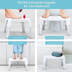 Better Living Products Smart Multi-Purpose Bathroom/Shower Stool, White with Aluminum Legs