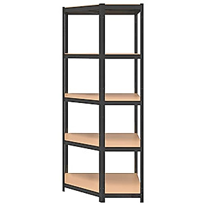vidaXL 5-Layer Corner Shelf Anthracite Steel&Engineered Wood