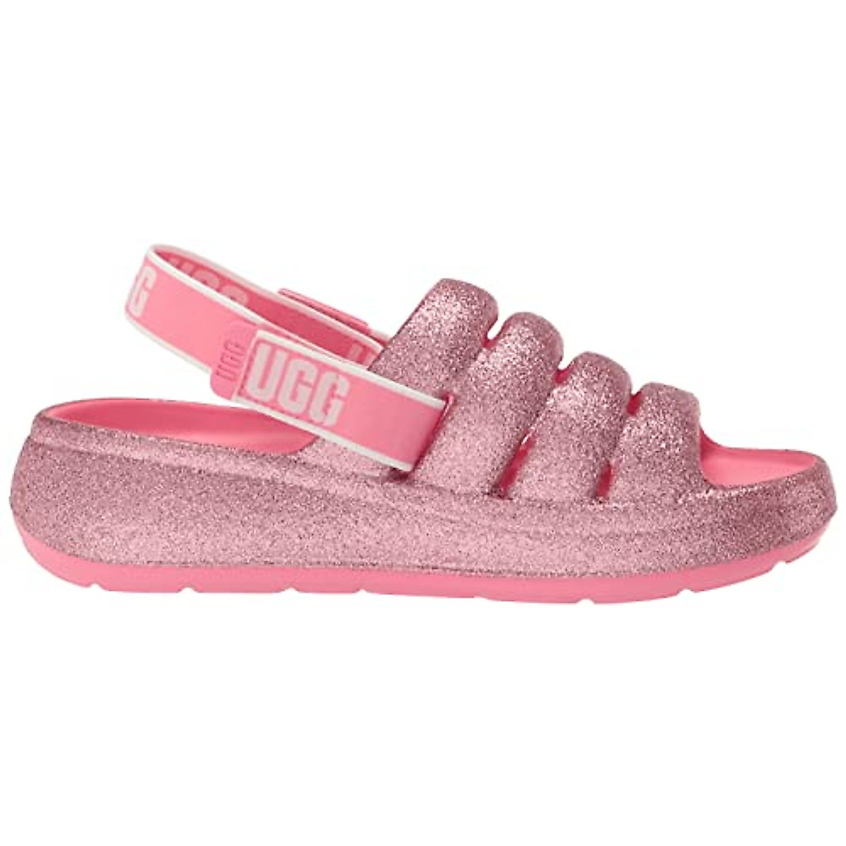 UGG Kids K Sport Yeah Glitter Sandal, Pink, 9 US Unisex Toddler