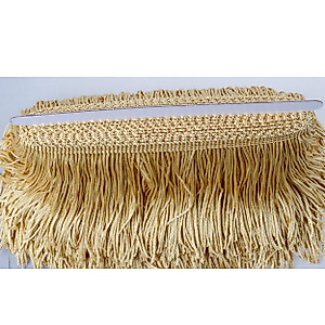 Heartwish268 Fringe Trim Lace Polyerter Fibre Tassel 6inch Wide 10 Yards Long for Clothes Accessories Latin Wedding Dress DIY Lamp Shade Decoration Black Gold