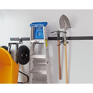 Rubbermaid Rail Garage Organization Multi-Purpose Hook, Wall Mounted Storage System, Direct Mount into FastTrack Garage Rail, Holds up to 50 pounds - Satin Nickel (1784459)
