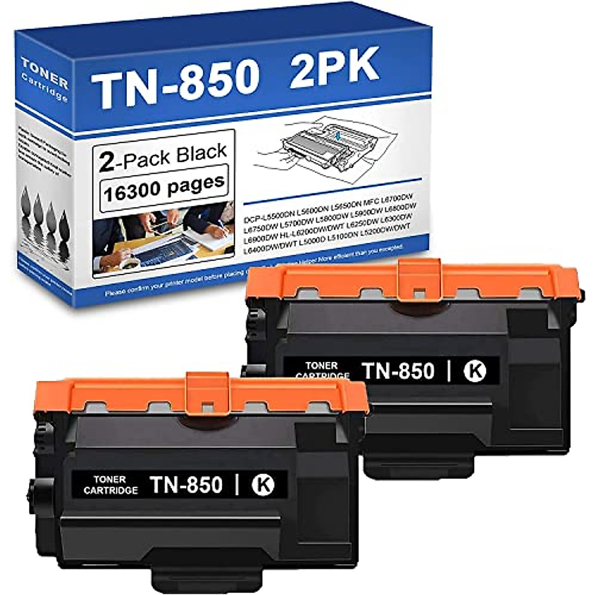 TcxLink (2 Pack) TN-850 TN850 High-Yield Toner Cartridge Replacement for Brother TN850 DCP-L5500DN MFC-L6700DW MFC-L5700DW HL-L6200DW/DWT Printer Toner.