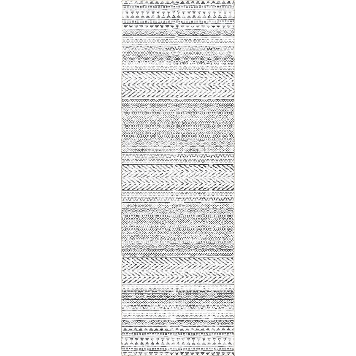 nuLOOM 2' x 12' SpinClean Machine Washable Stain-Resistant Area Rug with Non Slip Backing, Low Profile for Living Room, Bedroom, and Dining Room, Kira Grey